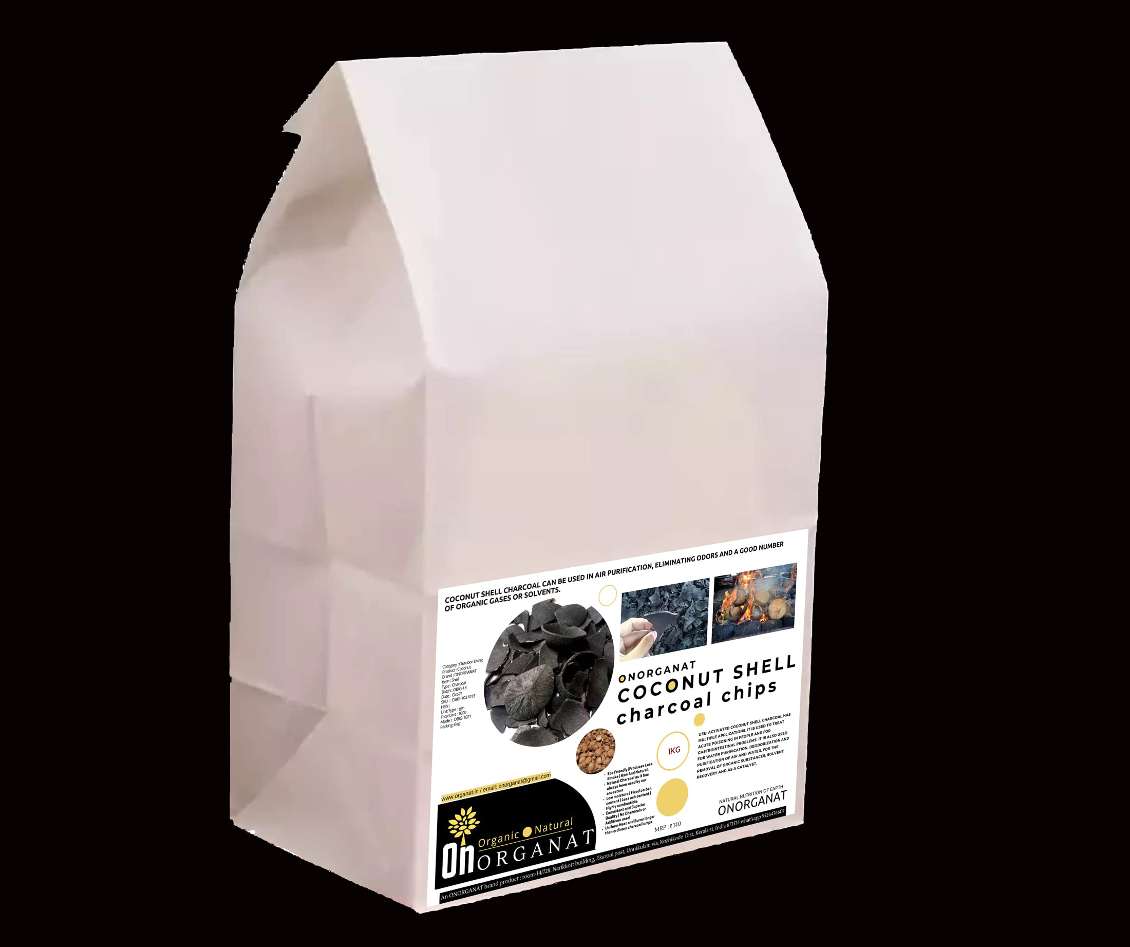Buy ONORGANAT Coconut Shell Charcoal Lumps 1kg Eco Friendly |Produces ...