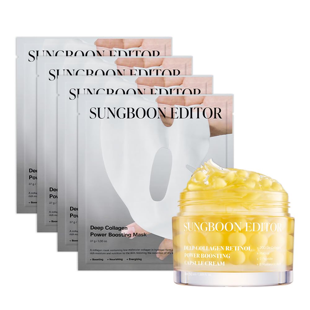 Amazon.com : SUNGBOON EDITOR Deep Collagen Boosting Duo : Deep Collagen Mask (4ea) & Power ...