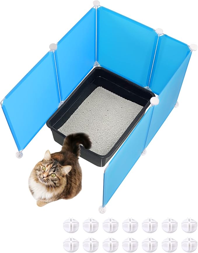 Amazon.com: Cat Litter Box Enclosure Splash Guard,DIY Extra Large Cat ...