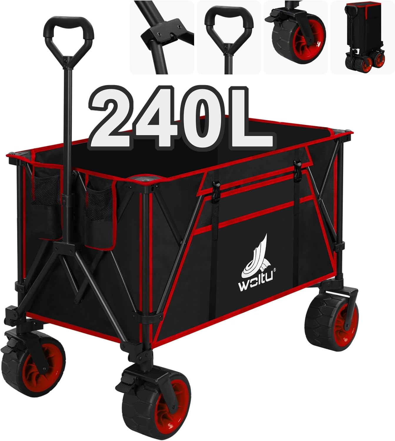 WOLTU Folding Garden Trolley, Festival Wagon for Camping/Picnics/Beach ...