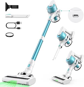SINCHEREU Cordless Vacuum Cleaner, Upright Handheld Stick Vacuum, 3-in ...