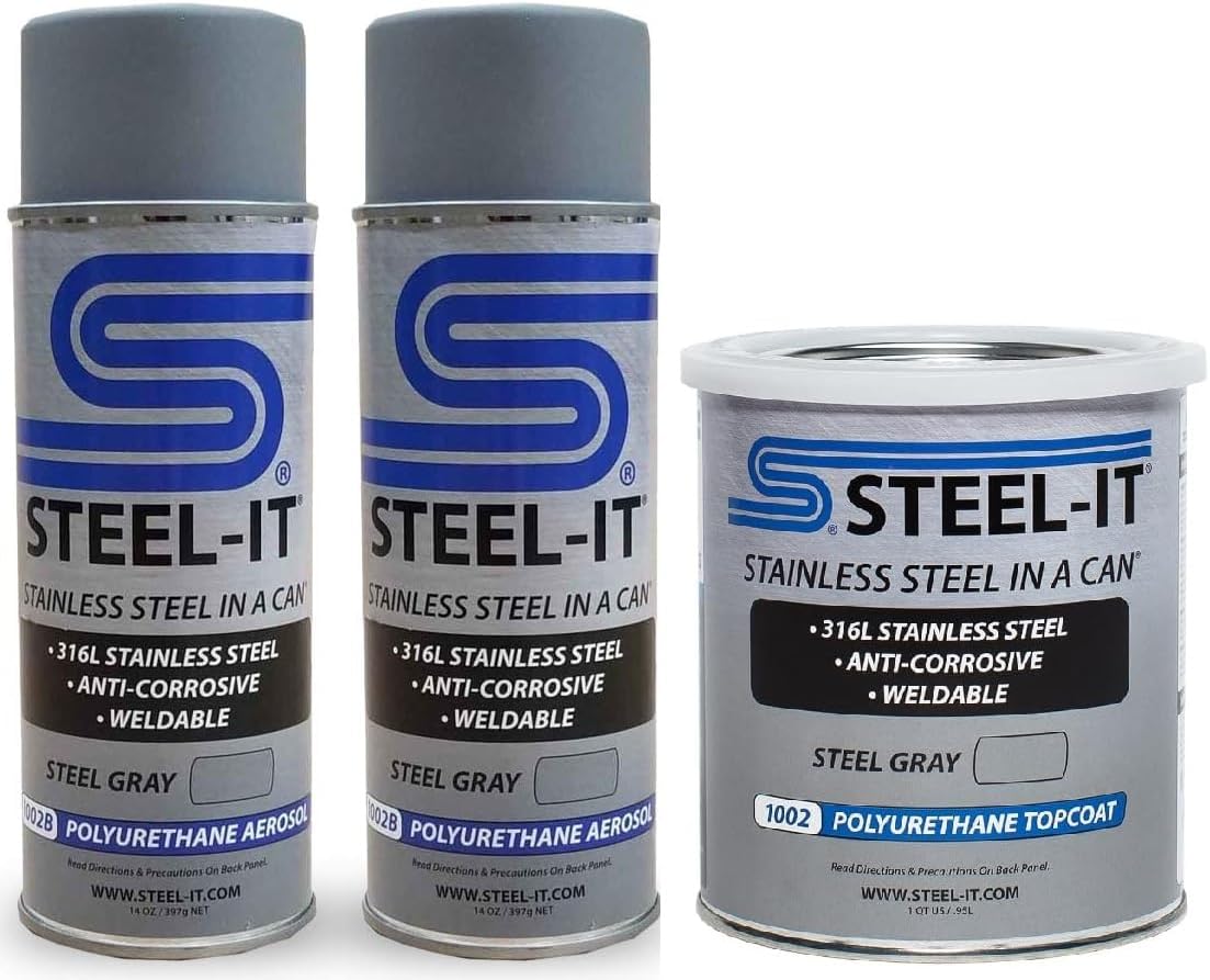 Amazon.com: Steel-It 1002 Polyurethane Aerosol & Top Coat, Two Cans of ...