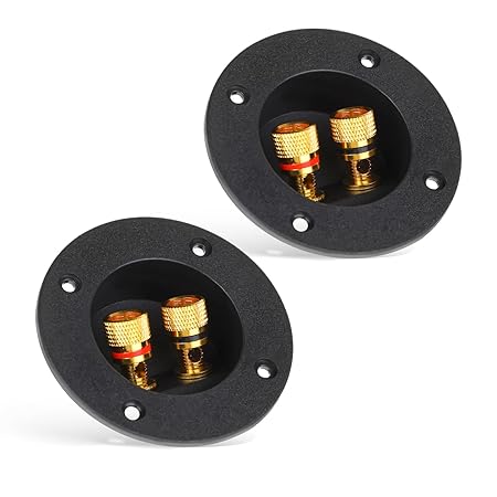 Buy 2 Pcs Black Speaker Box Terminal Cup 3 Inch Round 2-Way Spring ...