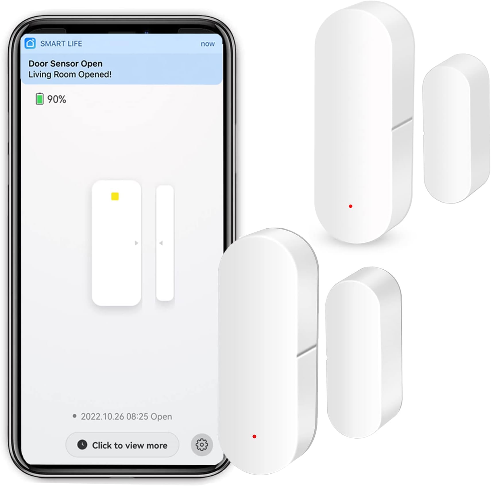 Sensor de ventana de puerta WiFi: sensor de contacto inteligente con ...