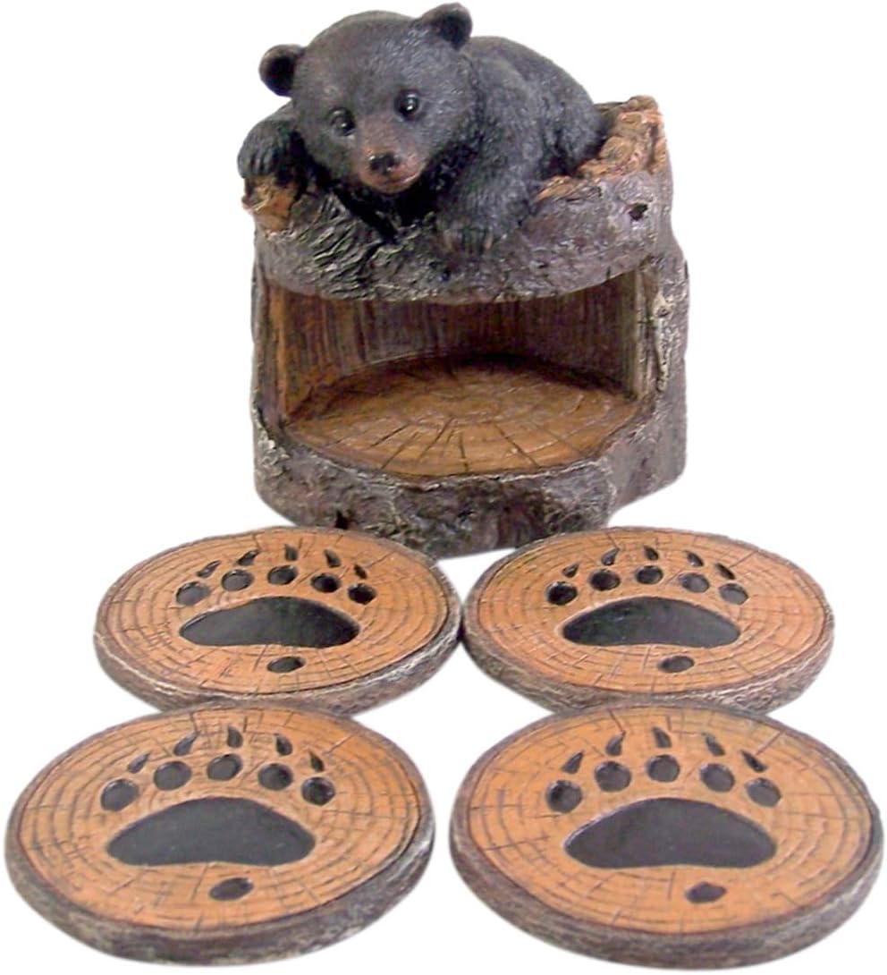 Amazon.com: BLACK FOREST DECOR Bear Cub Coaster Set : Home & Kitchen