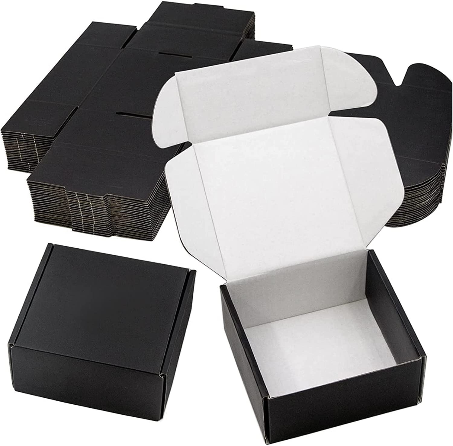 Amazon.com: Black Moving Boxes，25 Pcs 6x6x3 inch Shipping Boxes ...