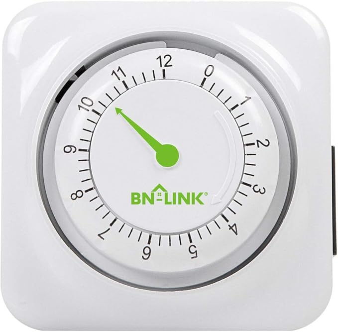 BN-LINK 12 Hour Indoor Mechanical Accurate Countdown Timer, 3-Prong ...