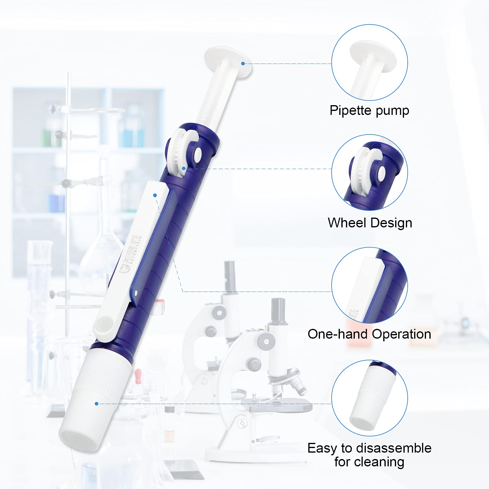 Snapklik.com : Pipette Pumps, Set Of 10 Lab Pipettes Pumps, 2ml Blue ...