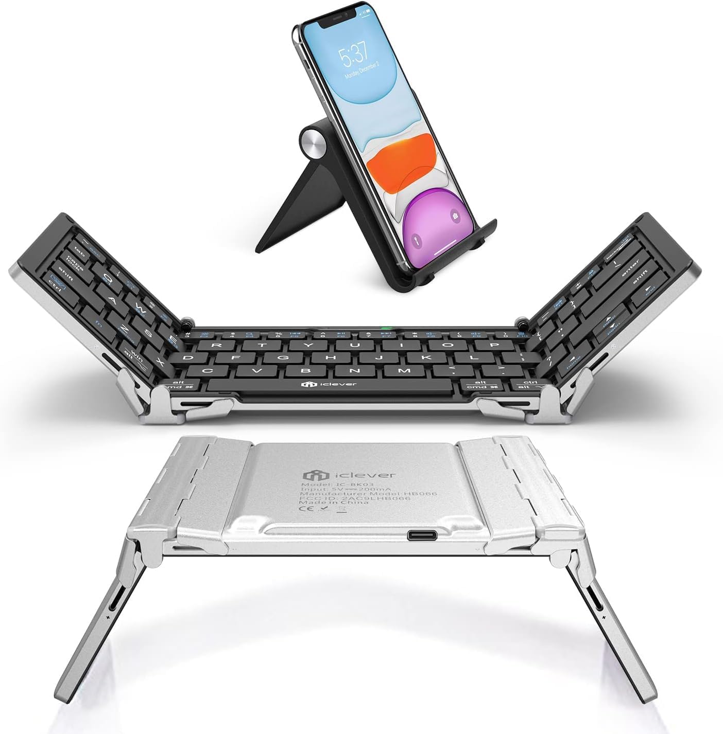 Folding Keyboard,Geyes Portable Travel Foldable Bluetooth Keyboard for ...