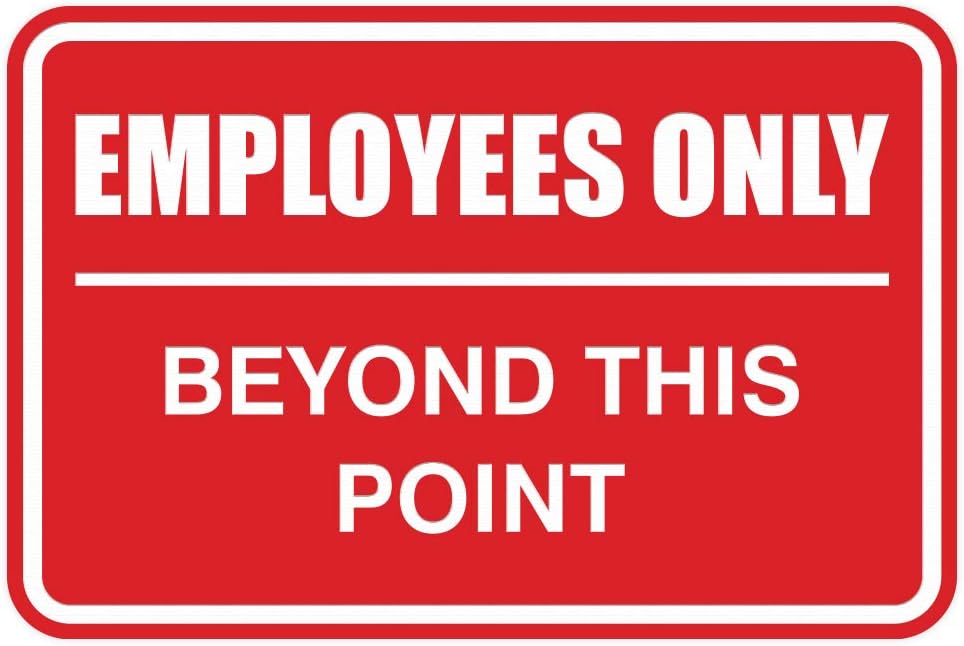Amazon.com : Standard EMPLOYEES ONLY Sign -Red - Small (1 Pack ...