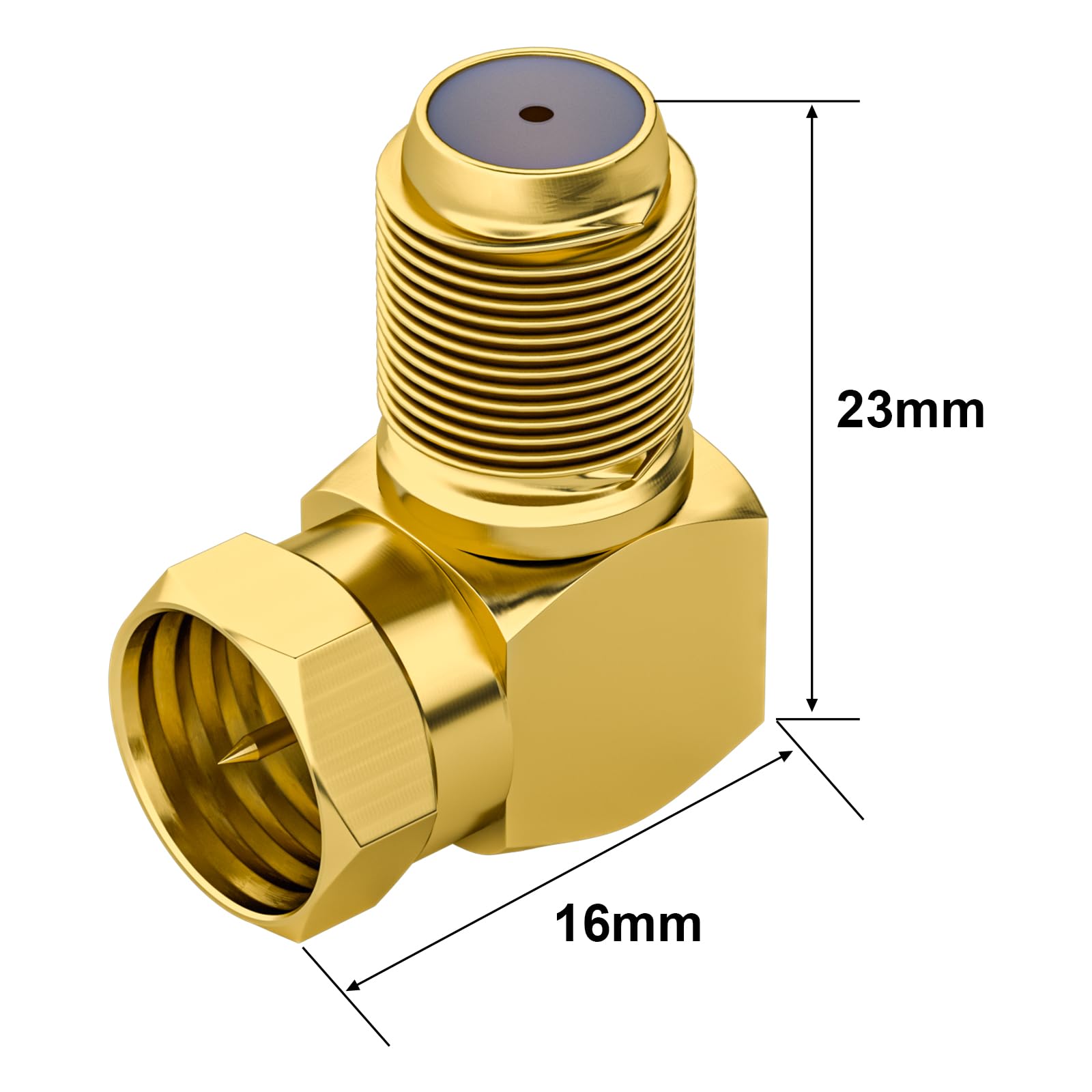Snapklik.com : Goupchn 2 Pack F Type Right Angle Male To Female Adapters RG6 Gold Plated Coaxial ...