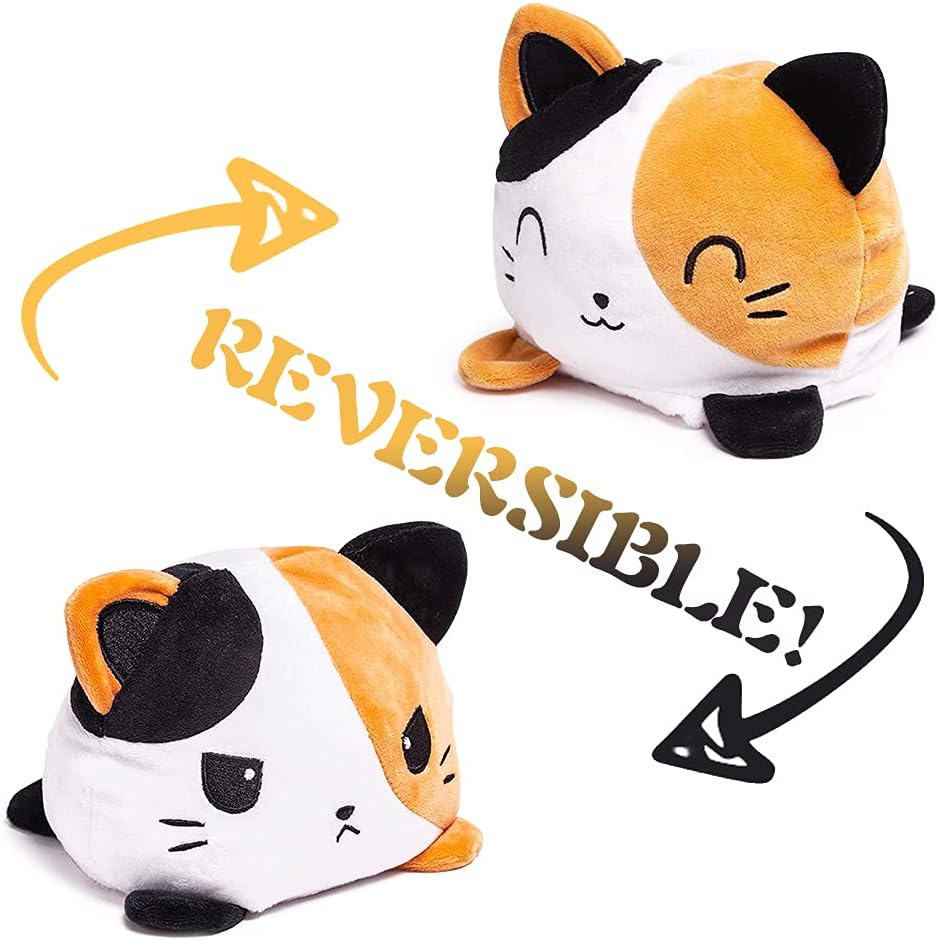 AnVerse Flip Cat Plush Toy, Reversible Mood Cuddly Toy, Moody Plush Toy ...