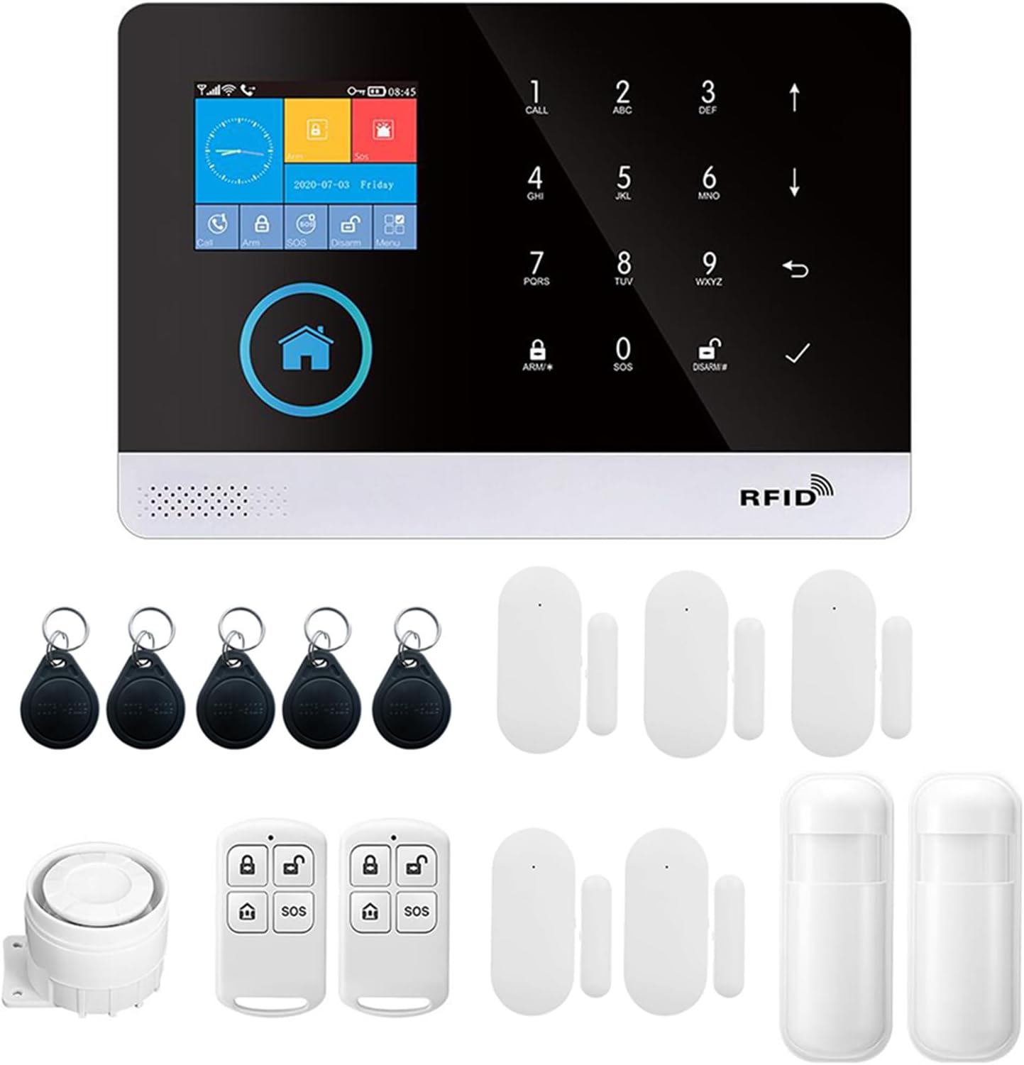 Swokely 433MHz Wireless WIFI + GSM Auto-dial Alarm Security System LCD Display Door Sensor ...