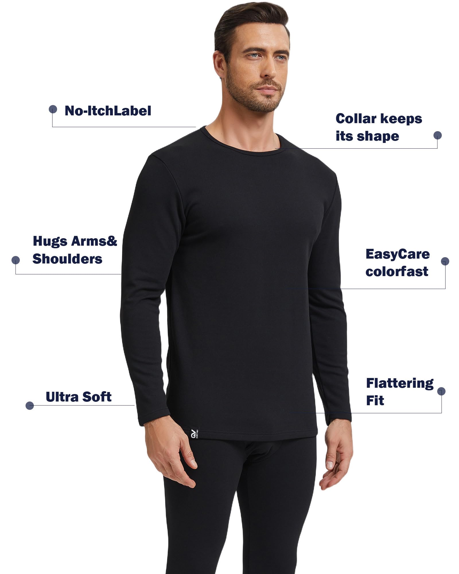 Snapklik.com : Long Johns Thermal Underwear For Men Fleece Lined Base ...