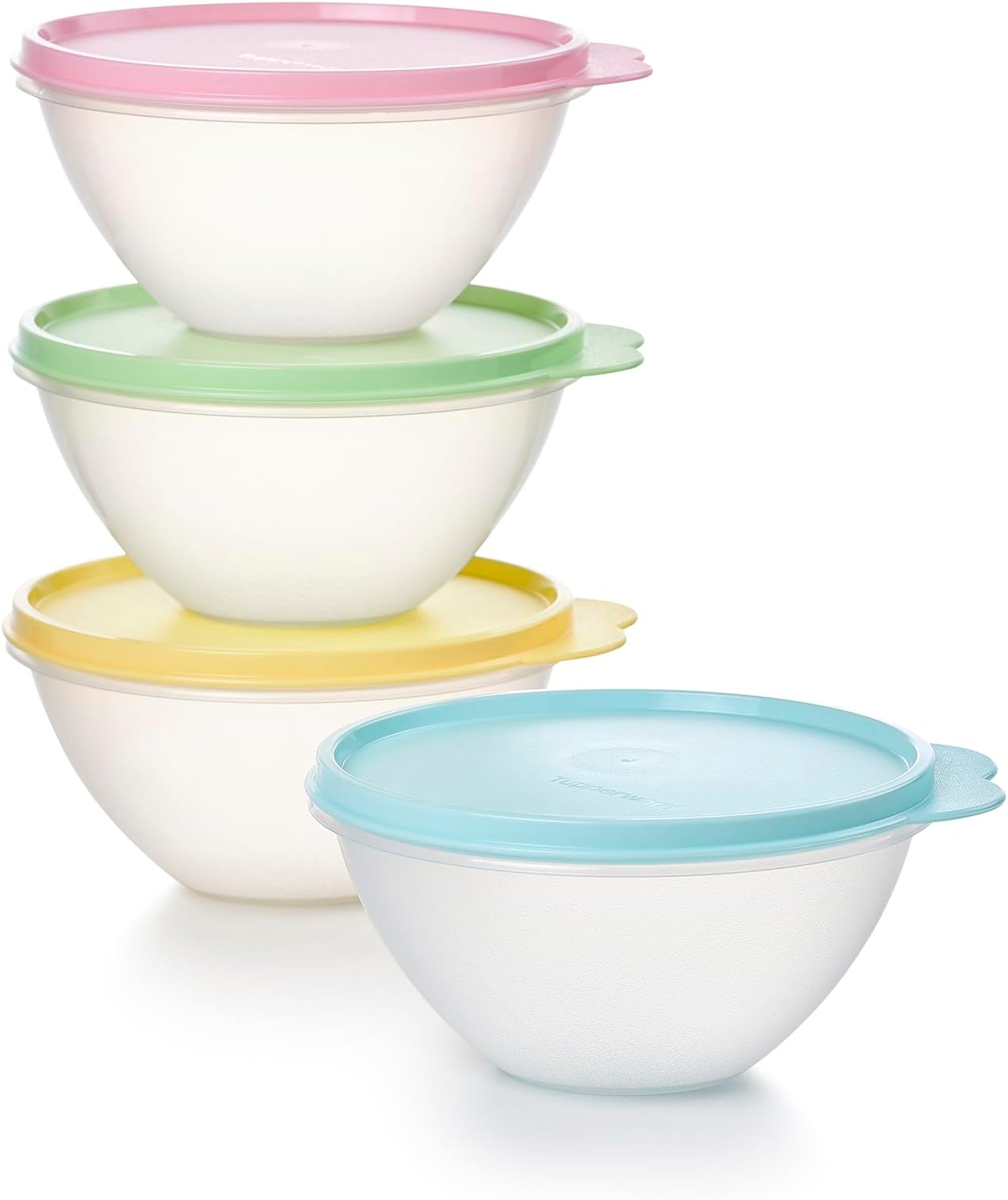 Amazon.com: Tupperware Set of 4 Refrigerator Bowls 14 Ounce Red : Home ...