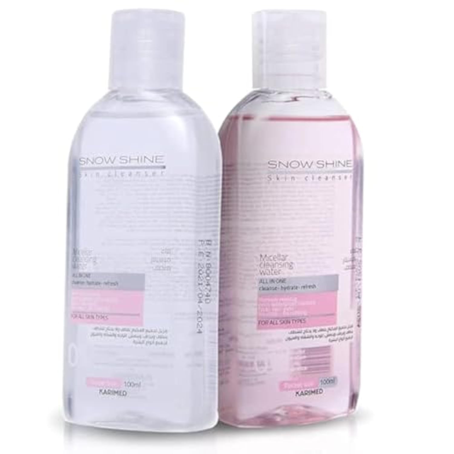 SNOWSHINE SNOW SHINE Micellar Water 2Pcs. Hydrating facial cleanser and Makeup Remover for clean ...