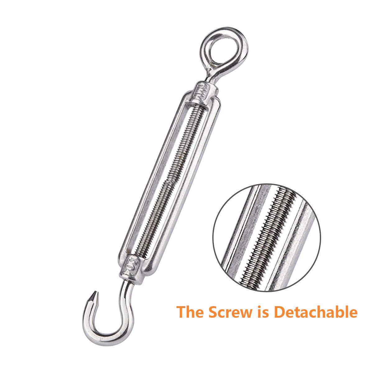 Snapklik.com : LISHINE 10 Pack M6 Turnbuckle Hook And Eye Stainless ...