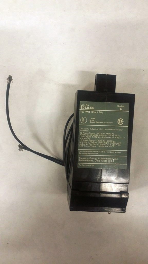 SIEMENS S01JLD6 Breaker SHUNT Trip JD/LD/LMD 120VAC, Black - Amazon.com