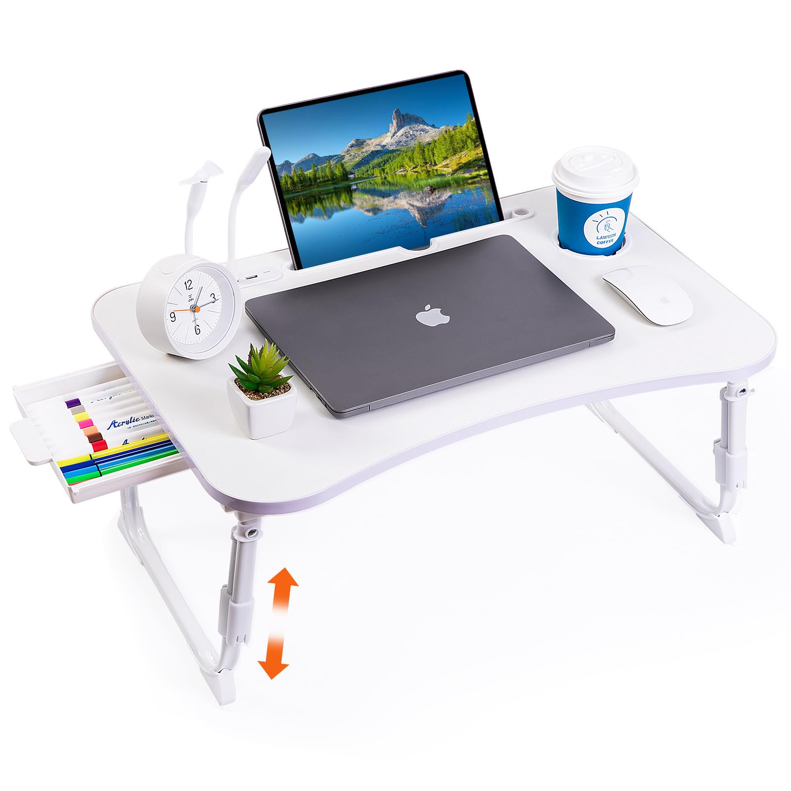 Amazon.com: Laptop Desk for Bed, Height Adjustable Laptop Bed Table ...