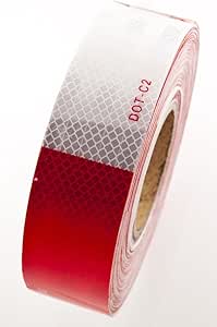 Amazon.com: [ALL STAR TRUCK PARTS] 2"x150' DOT-C2 PREMIUM Reflective Safety Red and White ...