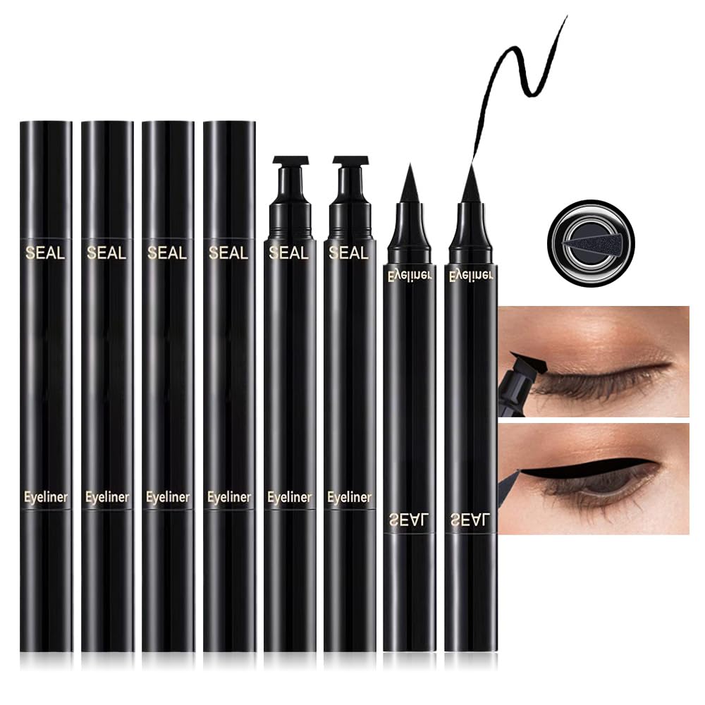 Amazon.com : WanTuoluo 8 Pcs Double-Side Black Liquid Eyeliner Stamp ...