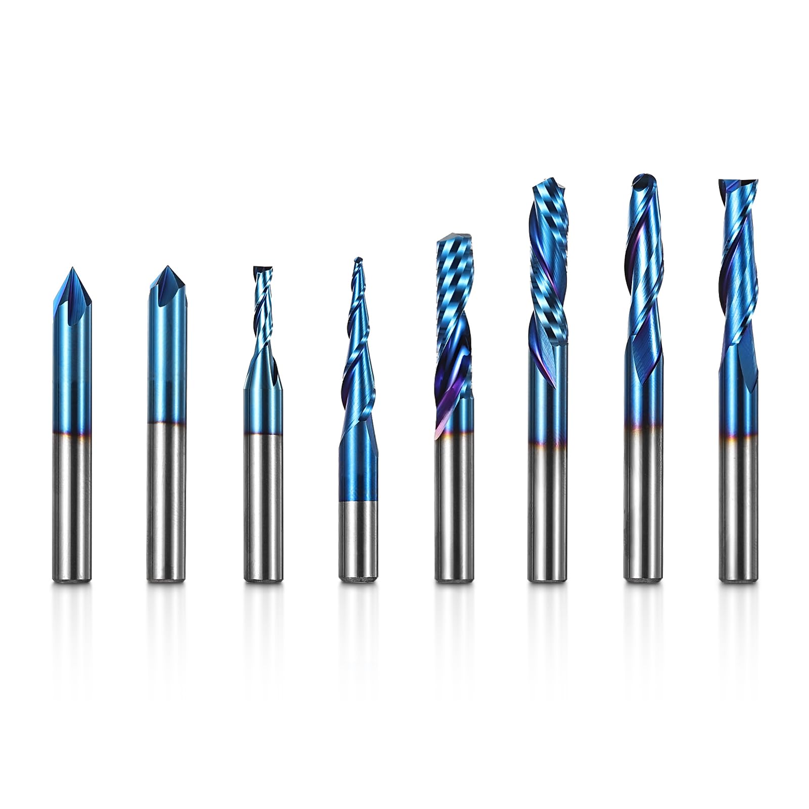 Amazon.com: Genmitsu 8pcs End Mills CNC Router Bits, CNC Router Bit Set ...