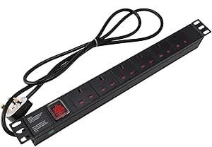 XForm PDU 6 WAY UK - 1U rack-mounted UK 6-unit 13A Multi Plug PDU Power ...