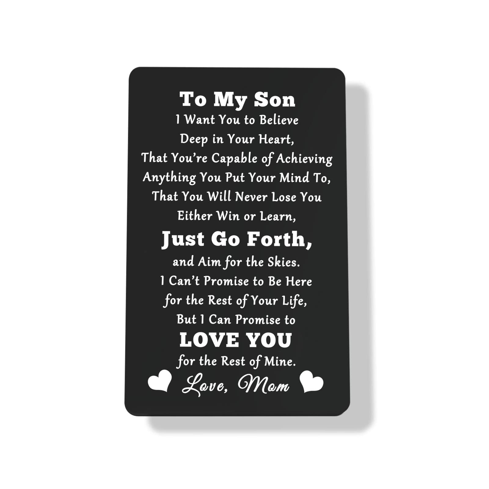 Amazon.com: Heigebi Wallet Insert Card for Son from Mom To My Son ...