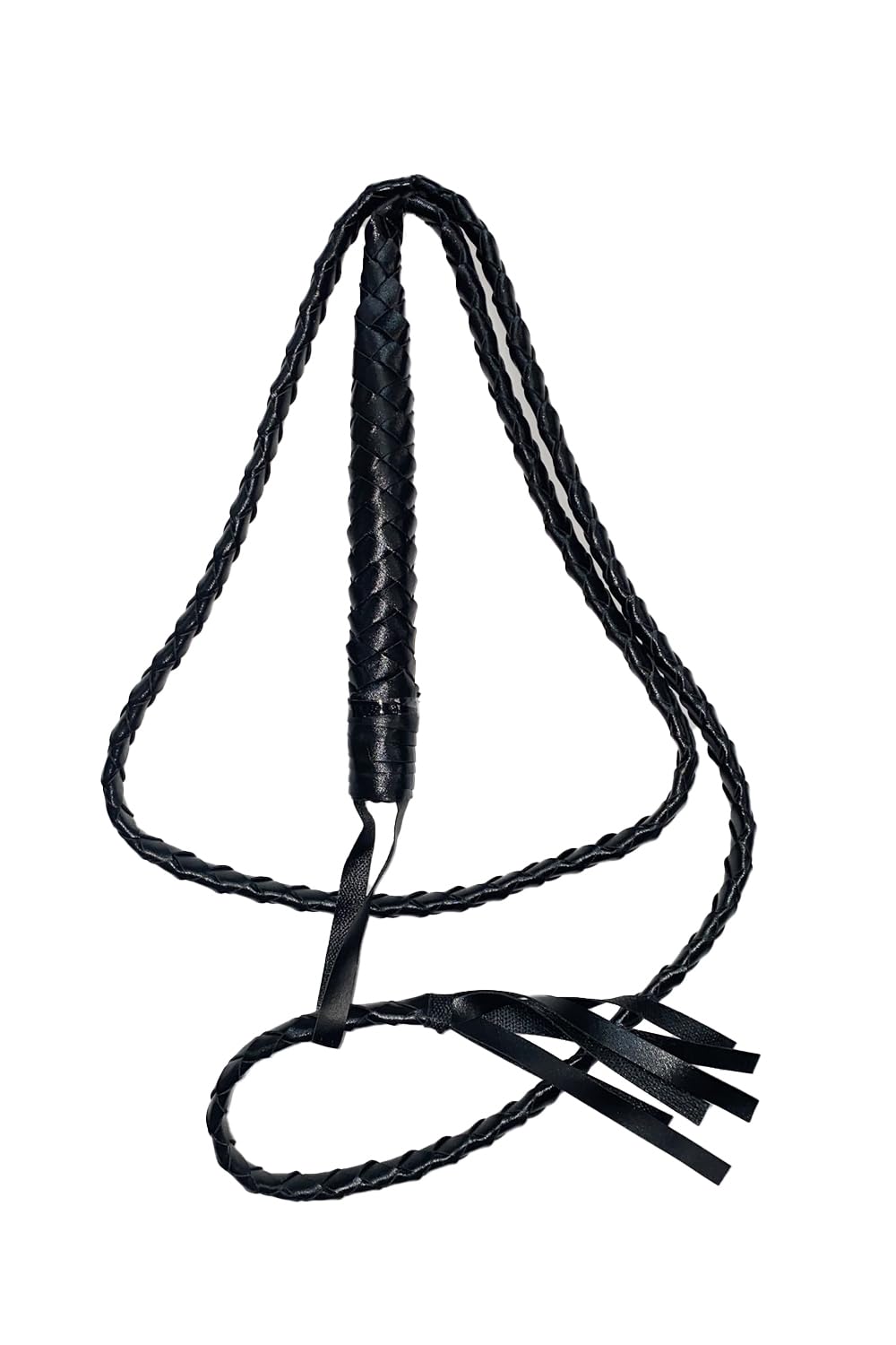 Black Long Braided Bull Whip Cowboy Jones Ringmaster Adults Fancy Dress ...