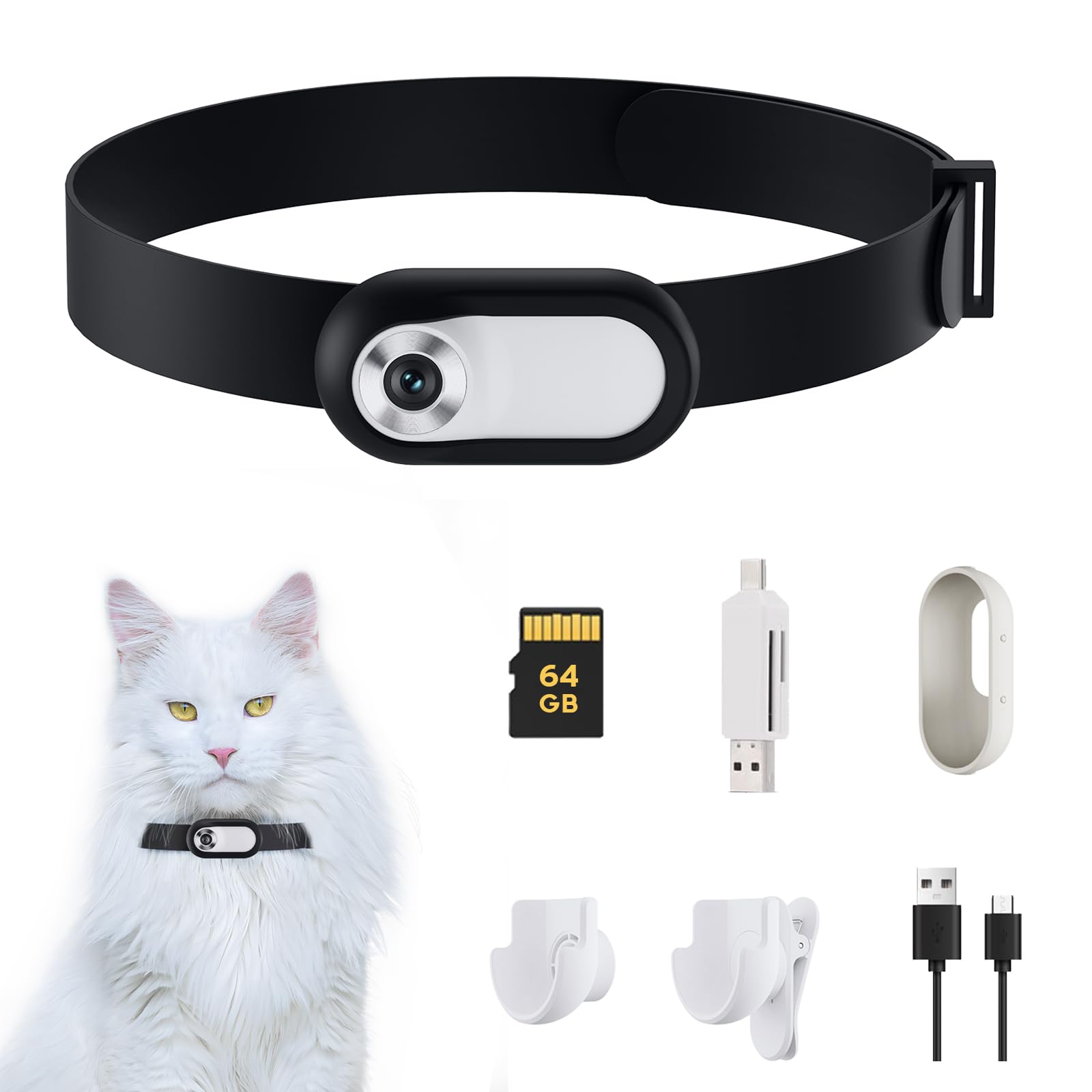 Amazon.com: Qinliy HD 1080P Cat Camera Collar,Dog Camera Collar with ...