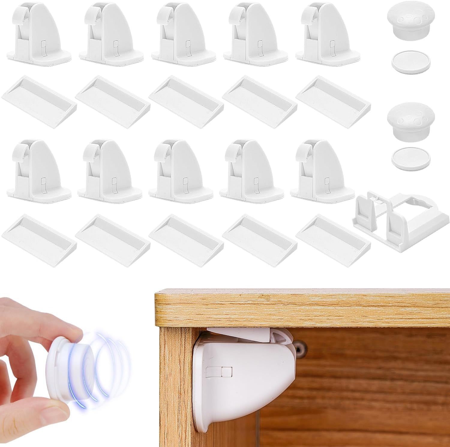 Amazon.com: Child Safety Adhesive Magnetic Cabinet Locks, No Screws or ...