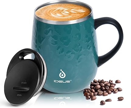 Amazon.com: Ideus 16 oz (470 ml) Insulated Coffee Mug with Handle and ...
