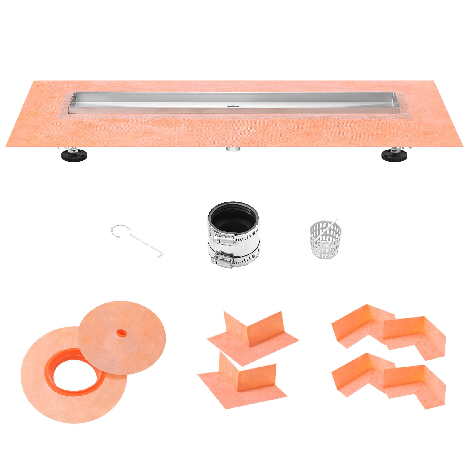 24 Inch Linear Drain Compatible with Schluter Systems Kerdi-Line with ...