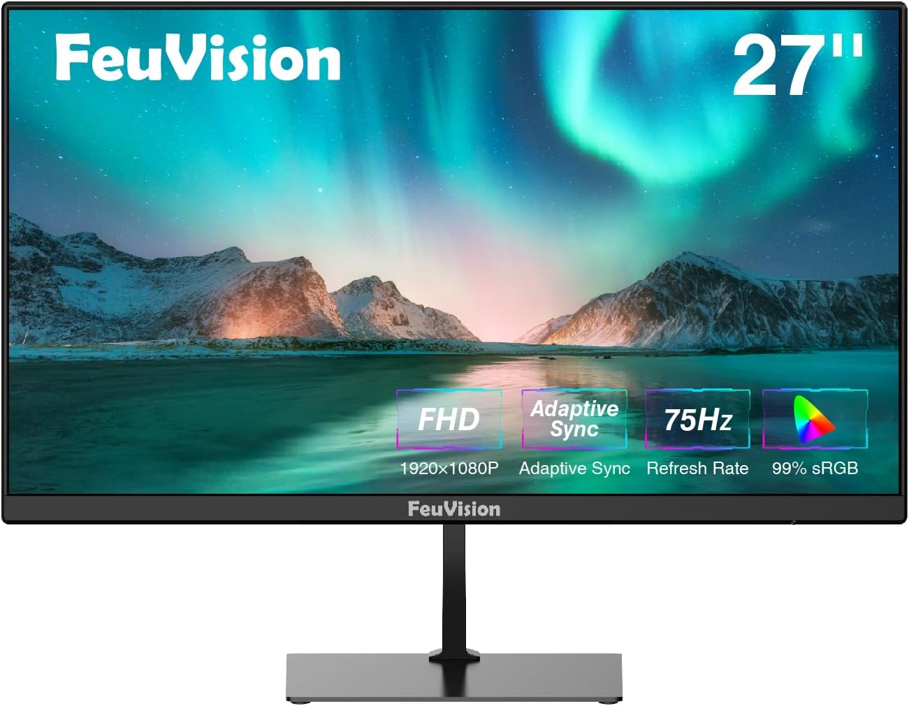 Amazon.com: FeuVision 27 inch Monitor 1080p Full HD, Gaming & Office ...