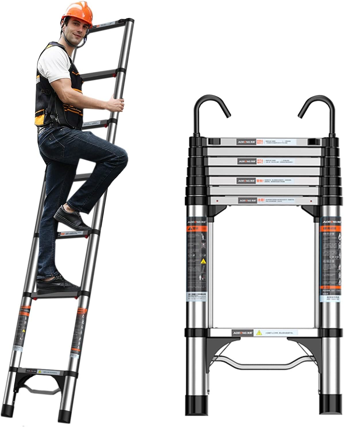 Amazon.com: ZAQYCM Heavy Duty Step Ladder Extension Foot Retraction ...