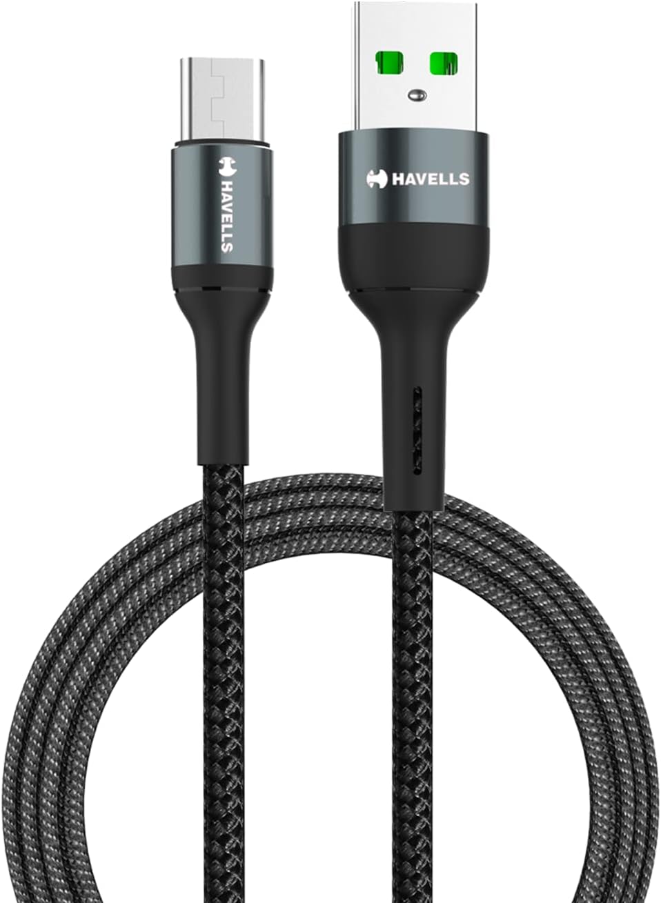 Havells USB Star- Braided Type A to Type C Data Cable 65W, 6A ...