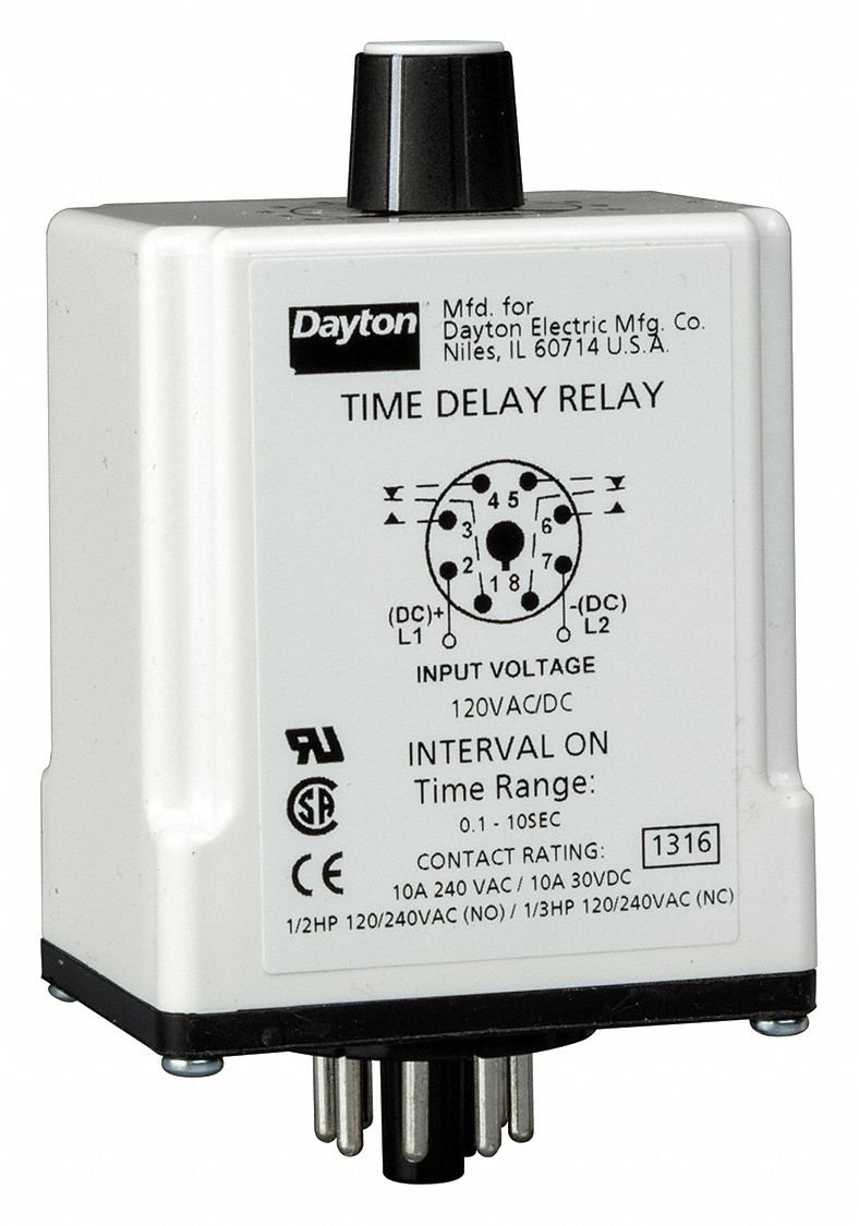 Time Delay Relay, 120Vac/Dc, 10A, Dpdt: Automotive Air Conditioning ...