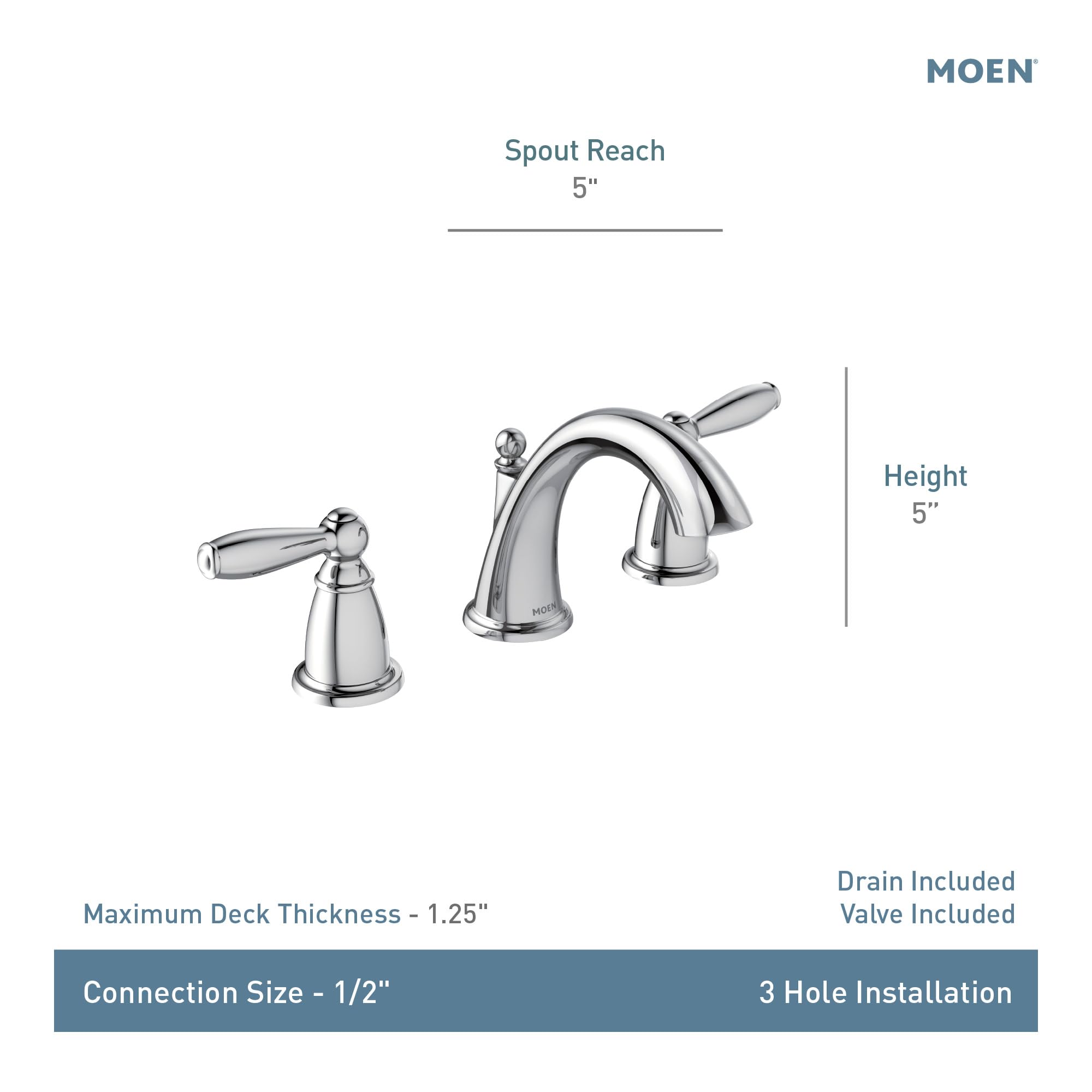 Snapklik.com : Moen Brantford Oil-Rubbed Bronze Two-Handle Widespread ...