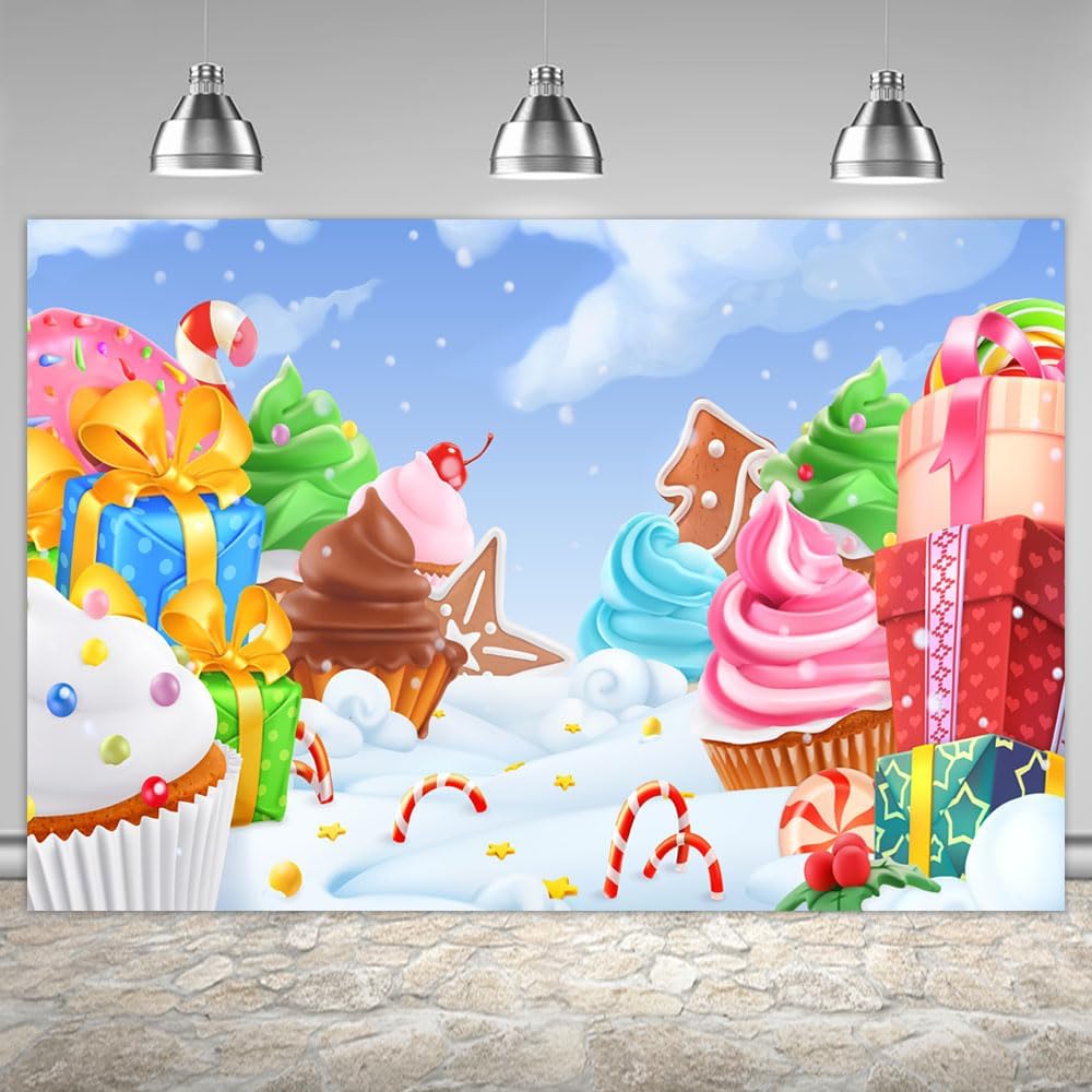 Amazon.com : 6×4ft Winter Cartoon Candyland Backdrop Fairytale Kids ...