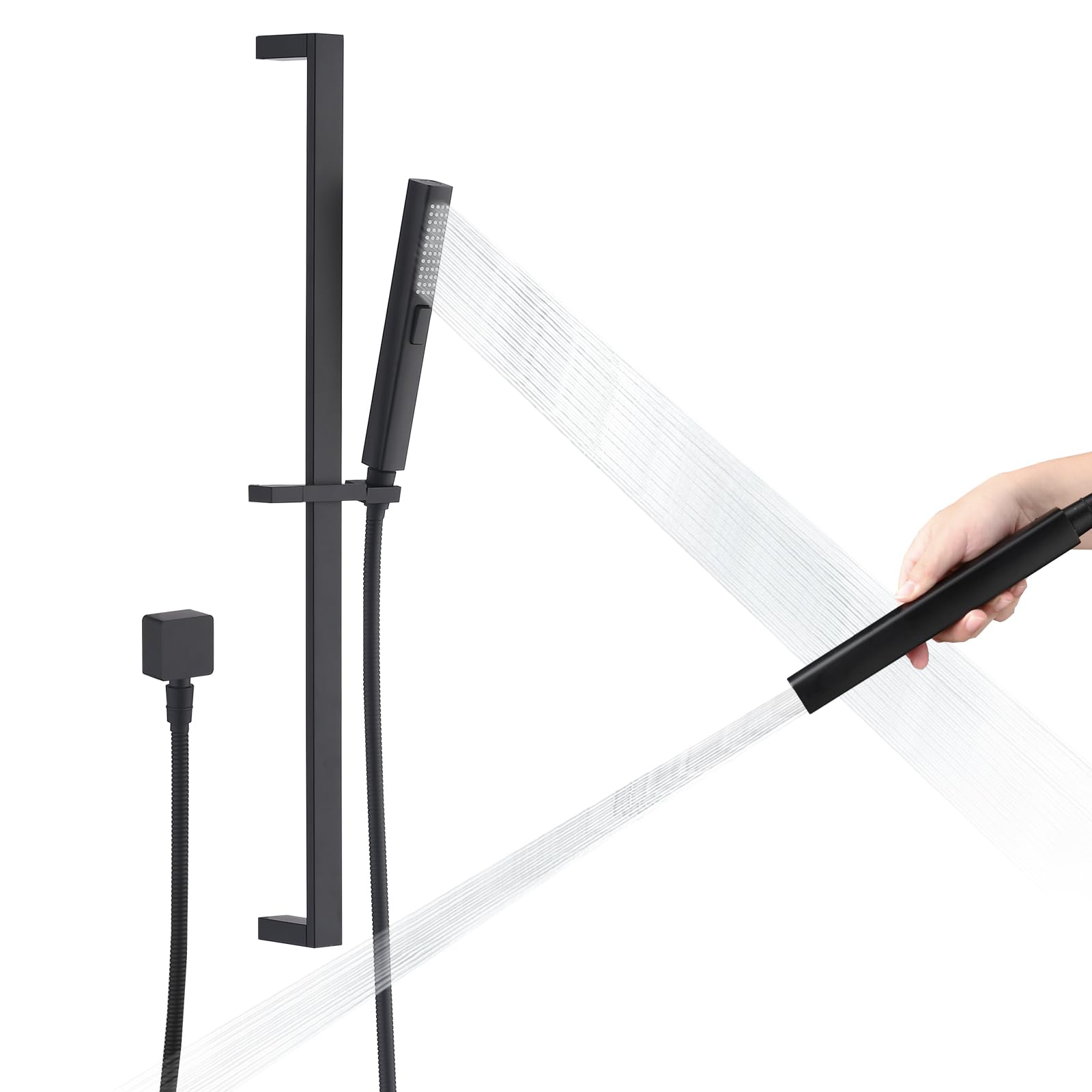 UCLIMAA Handheld Shower Head with Slide Bar Combo, 27.5-Inch Adjustable ...