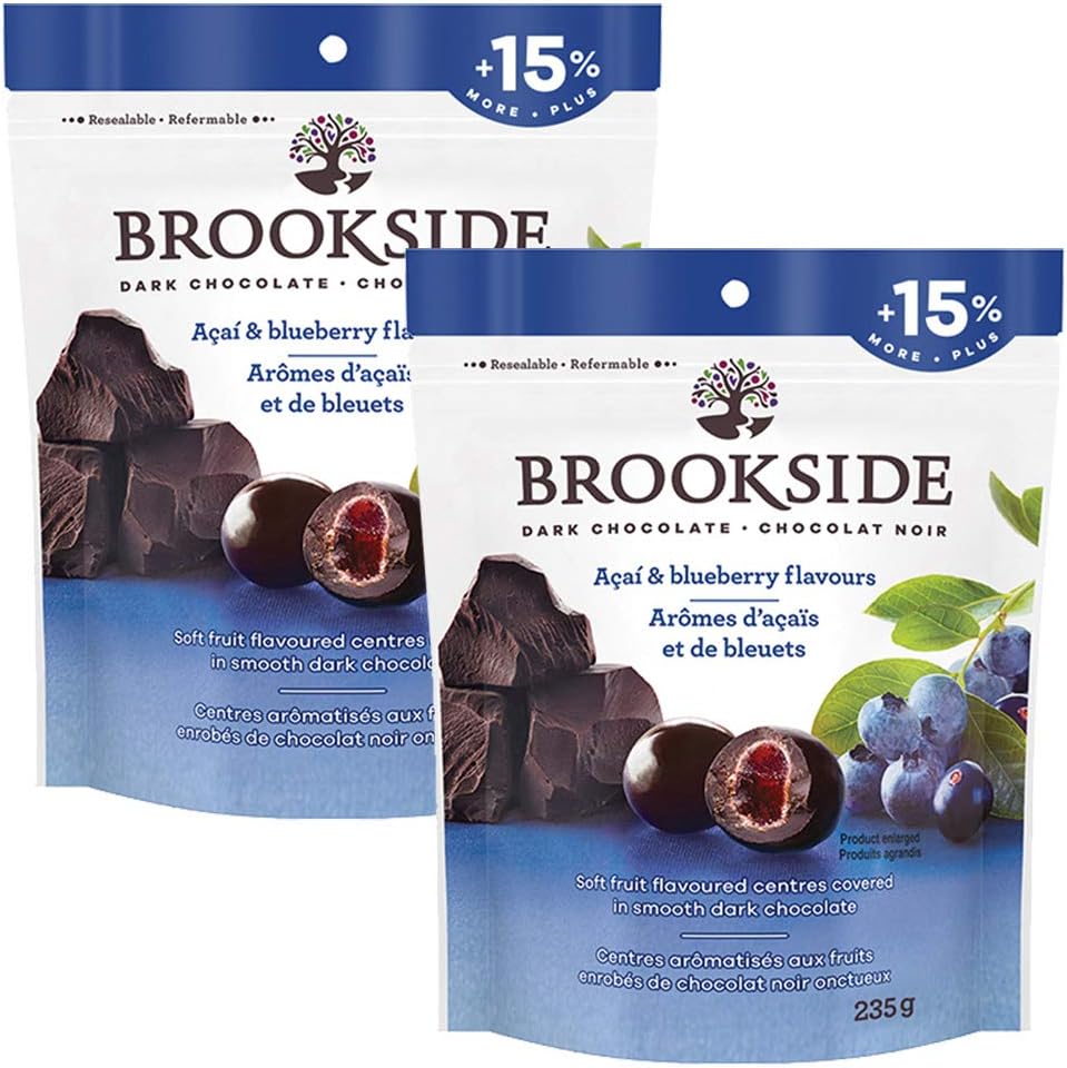 Amazon.com : Brookside Dark Chocolate Candy, Acai And Blueberry Flavors ...