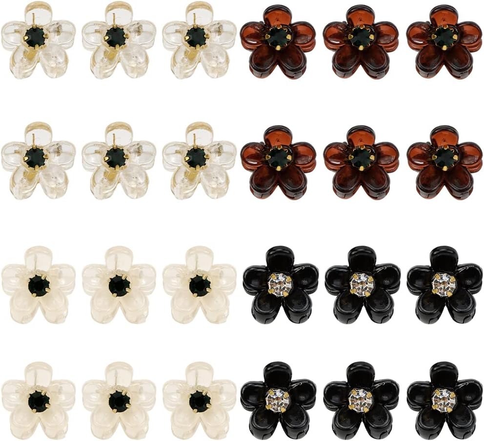 Amazon.com : ATODEN Mini Hair Clips Small Flower Claw Clips 24Pcs 0.6 ...