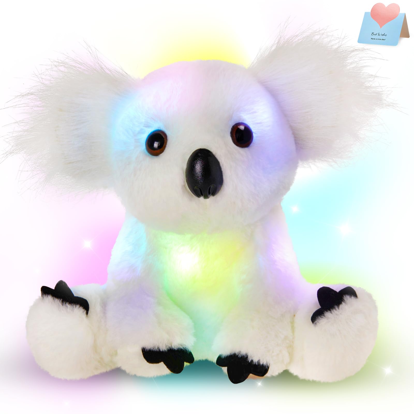 Amazon.com: Glow Guards 10'' Light up White Koala Stuffed Animal LED ...