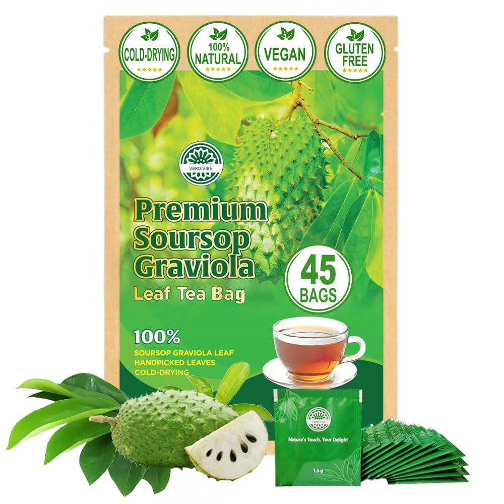 Amazon.com : Premium Soursop Graviola Leaves Tea Bag - 45 Bags - Cold ...
