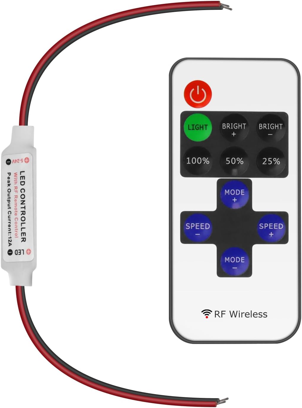 Amazon.com: RF Mini Wireless Remote Controller for Single Color 3528 ...