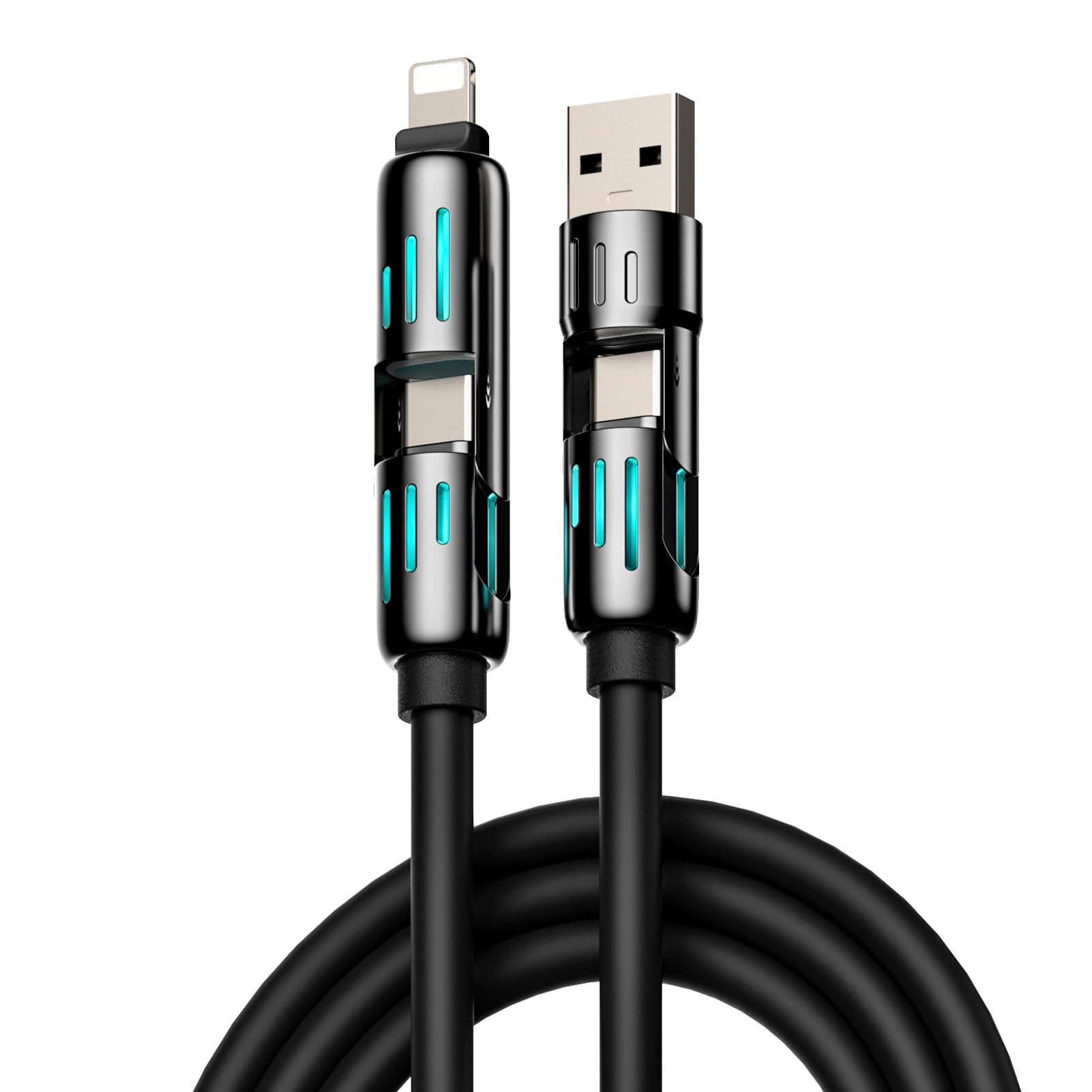 Amazon.com: MFish 4-in-1 Multi USB Charging Cable -MAX 240W Fast ...