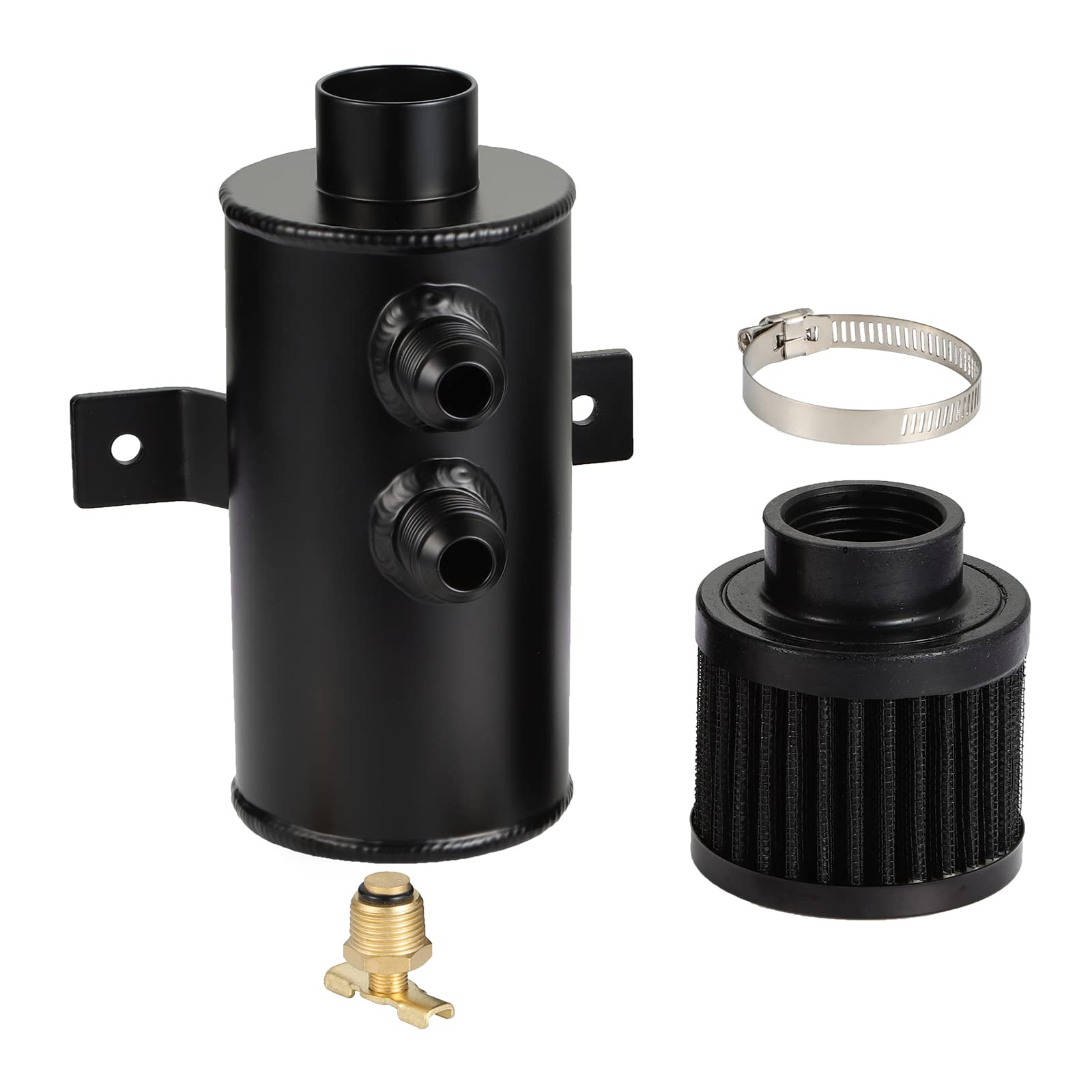 Buy ESUMIC Black Aluminum Oil Collector Tank,Oil Catch Can Reservoir ...
