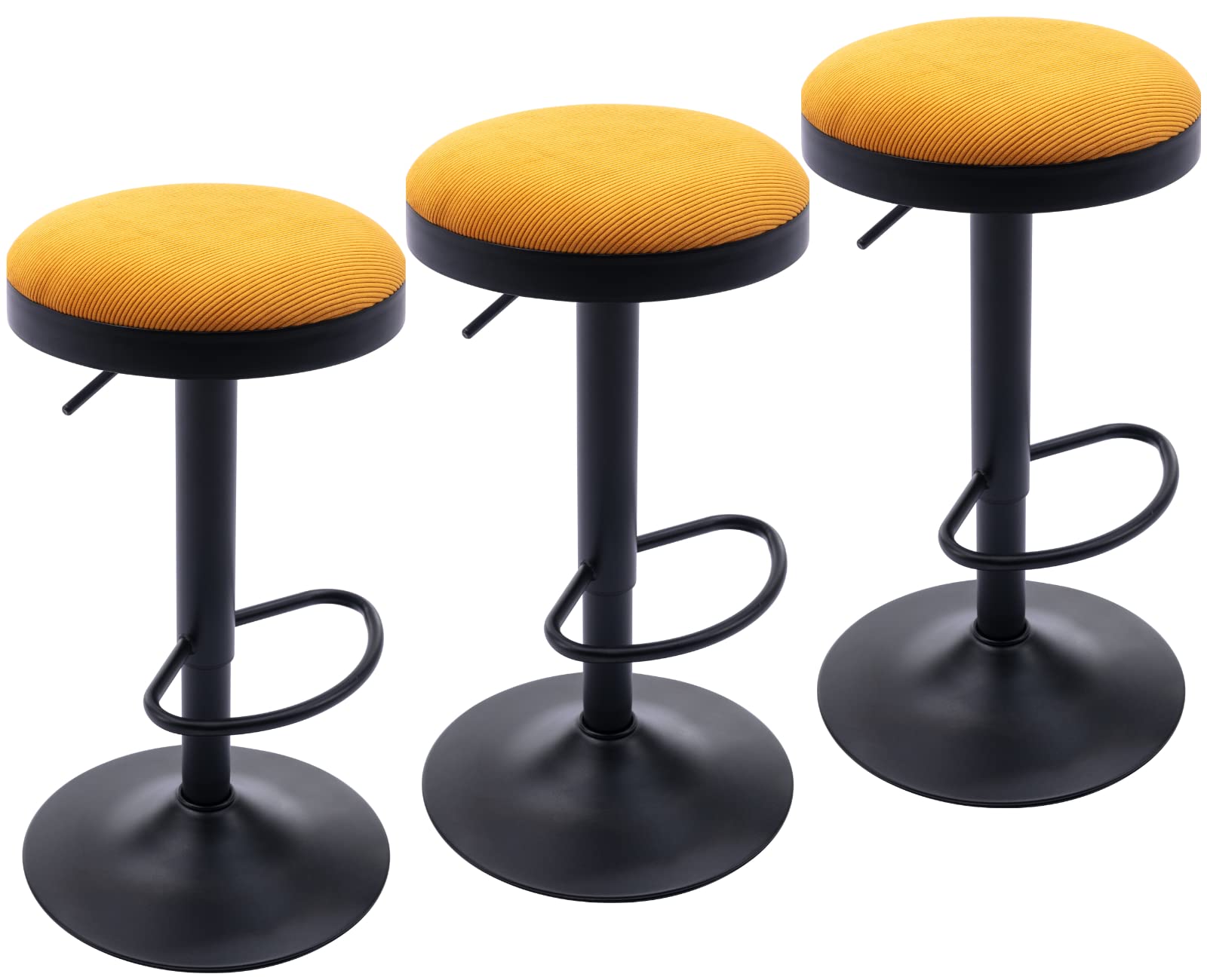 Amazon.com: CIMOTA Swivel Round Bar Stools Set of 3 Backless Adjustable ...