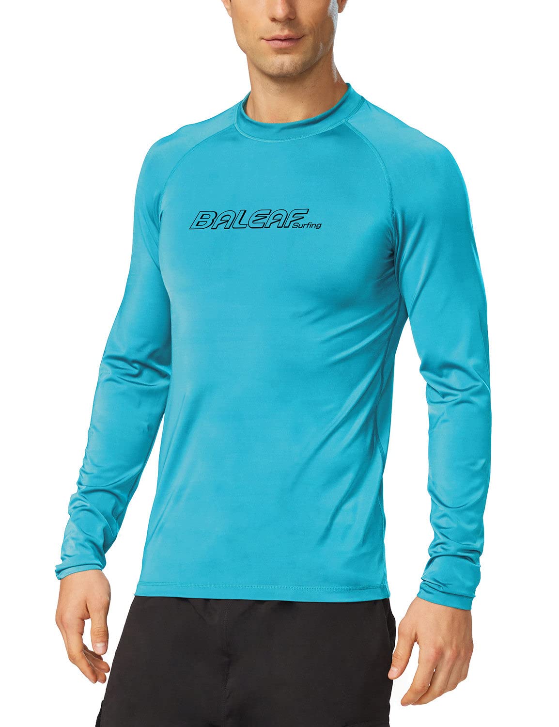 BALEAF Men's Long Sleeve Rashguard UPF 50+ Swim Rash Guard Water Shirts ...