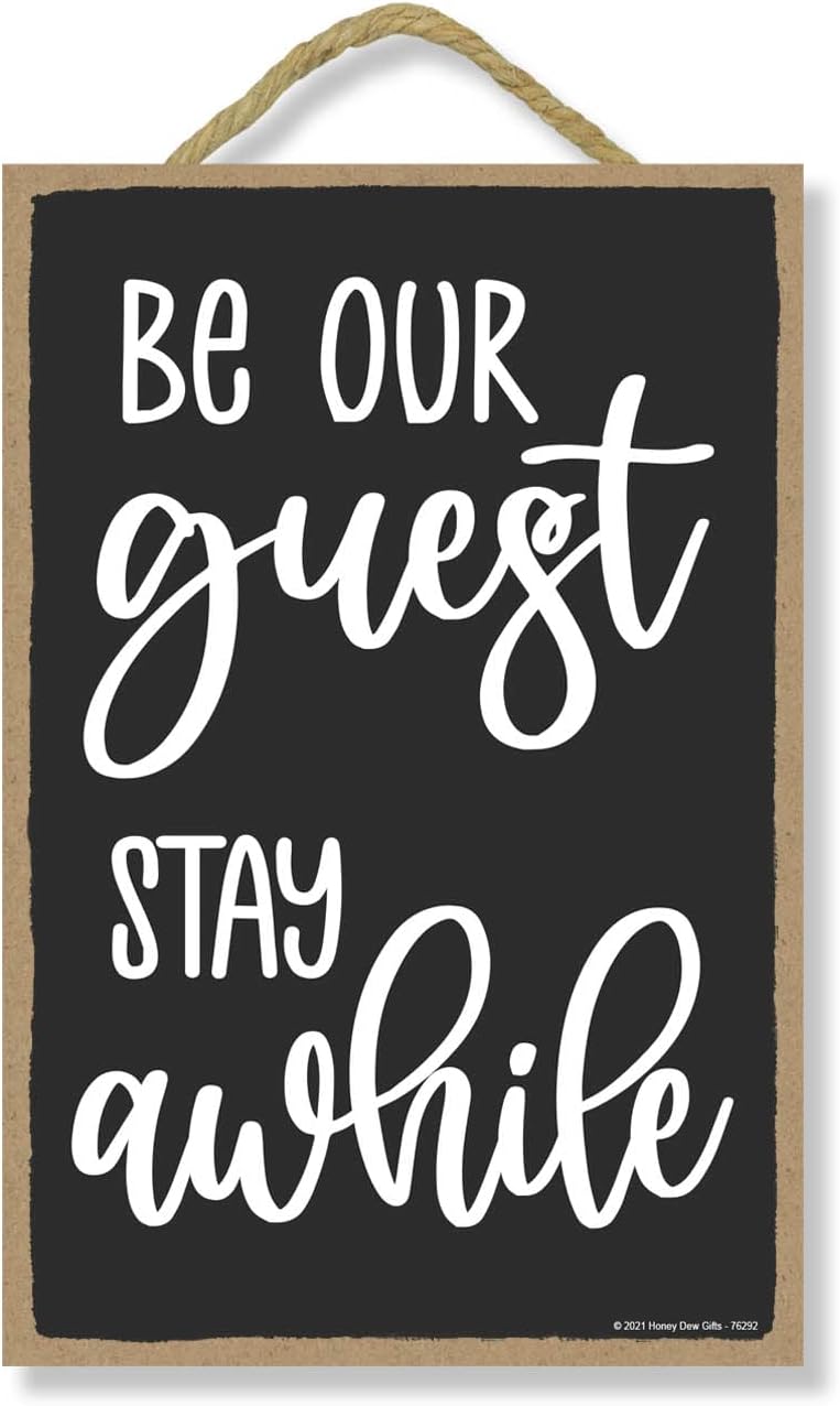Amazon.com: Honey Dew Gifts, Be Our Guest Stay a While, 7 inch by 10.5 ...